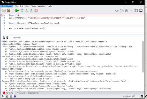 Excel Interop In Rhino 8 Script Editor Python 2 Scripting Mcneel