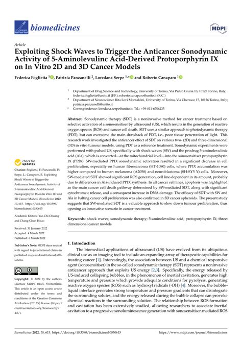 Pdf Exploiting Shock Waves To Trigger The Anticancer Sonodynamic