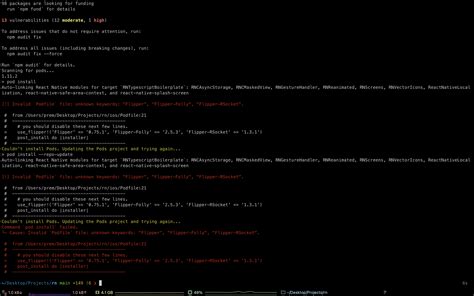 error while pod install · issue 7 · wrathchaos react native typescript boilerplate · github