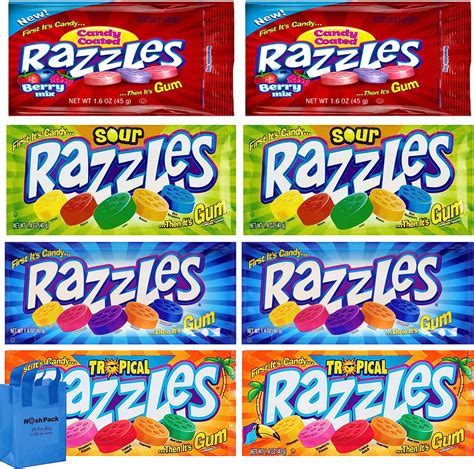 Original Razzles Candy Gum 2 Piece Packets Assorted Fruit