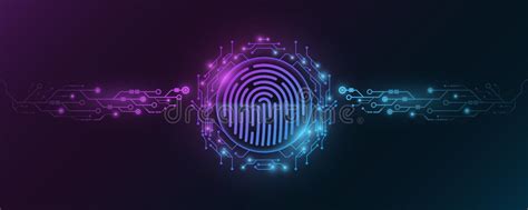 Futuristic Fingerprint With Neon Cyber Security Concept Technology Protecting Generative Ai