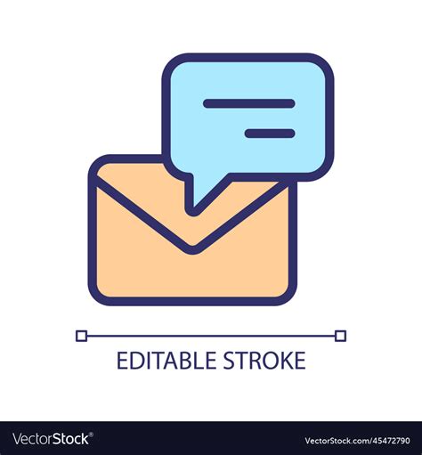 Speech Bubble With Envelope Pixel Perfect Rgb Vector Image