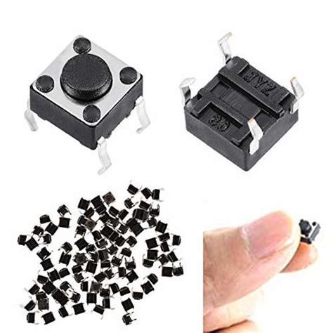 Getuscart Daoki 100pcs Tact Button Switch 6x6x45mm 4pin Dip Micro Panel Pcb Momentary Tactile