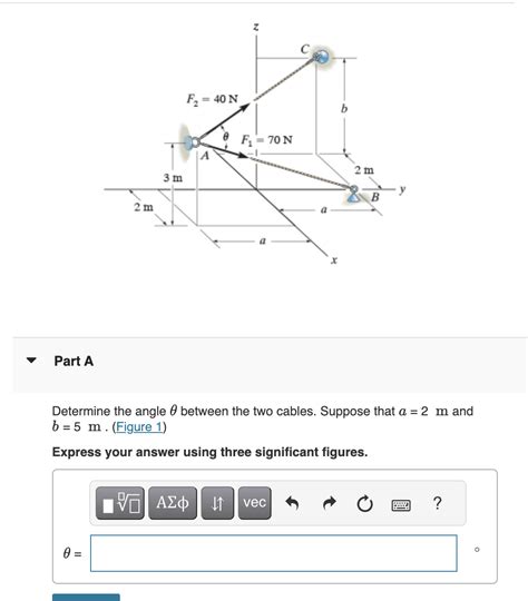 Solved Determine The Angle θ Between The Two Cables Suppose