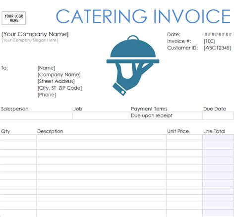 Download Top 20 Catering Invoice Templates Doc And Excel