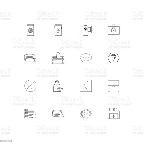 인터넷 기술 선형 얇은 아이콘 설정합니다 간단한 벡터 아이콘 설명 0명에 대한 스톡 벡터 아트 및 기타 이미지 0명 기어 기계 부분 기포 Istock