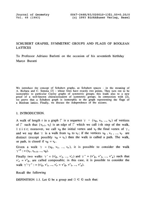 Pdf Schubert Graphs Symmetric Groups And Flags Of Boolean Lattices