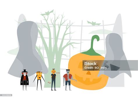 할로윈 데가 드라큘라 호박 남자 프랑 켄 슈 타인을 포함 하는 괴물으로 10 월 31 일에 대 한 최소한의 장면 벡터 그림을 흰색 배경에 고립입니다 10월에 대한 스톡 벡터