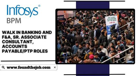 Infosys Bpm Walkin Recruitment 2024 Banking And Fanda Sr Associate Consultant Accounts