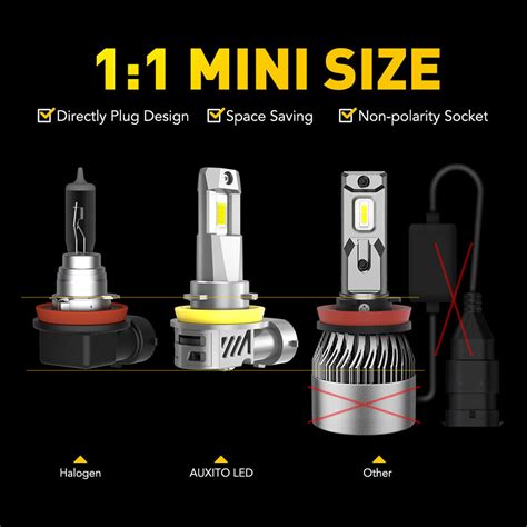 Pair H11 H4 Led Headlight Globes Kit Bulbs 50w 6000k Globe Bulbs High Low Beam 782890729505 Ebay