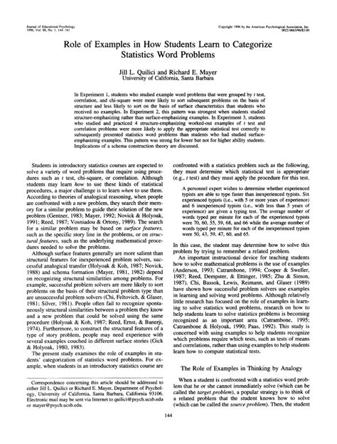 Statistics Word Problems