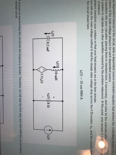 Solved The Node Voltage Method To Use Phasor Techniques And