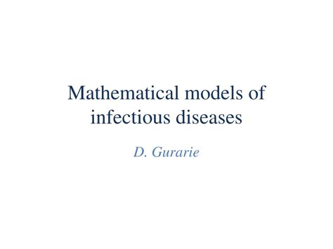 Ppt Mathematical Models Of Infectious Diseases Powerpoint