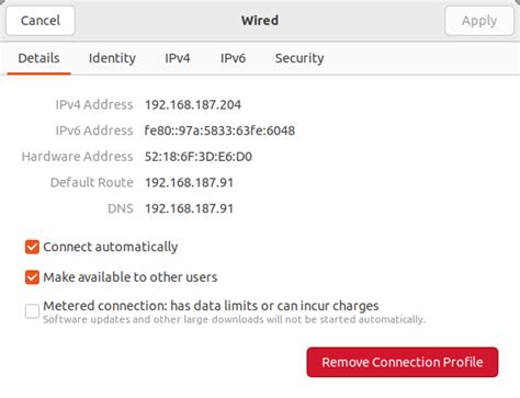 USB Tethering Assigning Static IP Addresses Settings E OS Community