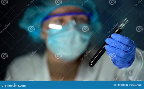 Lab Worker Checking Soil Sample In Tube Agricultural Experiment Fertility Stock Photo Image
