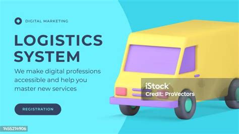 물류 시스템화물 트럭 운송 택배 서비스 소셜 미디어 배너 3d 아이콘 벡터 가리기에 대한 스톡 벡터 아트 및 기타 이미지 가리기 고객 참여 광고 Istock