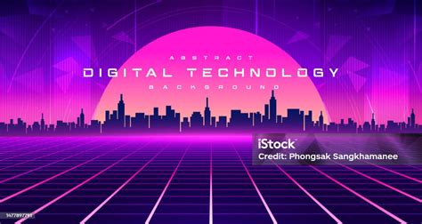 디지털 기술 메타버스 네온 블루 핑크 보라색 배경 사이버 정보 추상 속도 연결 통신 복고풍 미래 메타 기술 인터넷 네트워크 연결