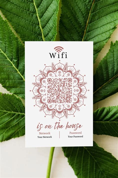 Mandala Custom Wifi Sign With QR Code Wifi Password Sign Etsy