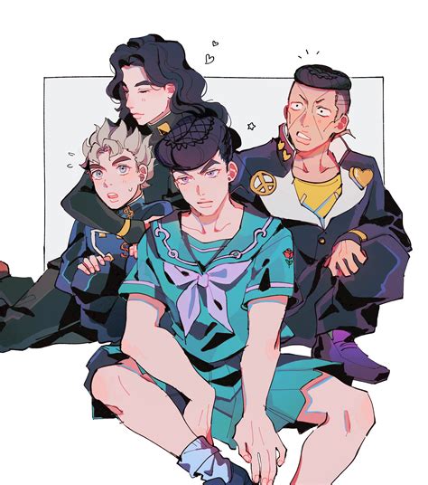 Higashikata Josuke Hirose Koichi Nijimura Okuyasu And Yamagishi Higashikata Josuke Hirose Koichi Nijimura Okuyasu And Yamagishi
