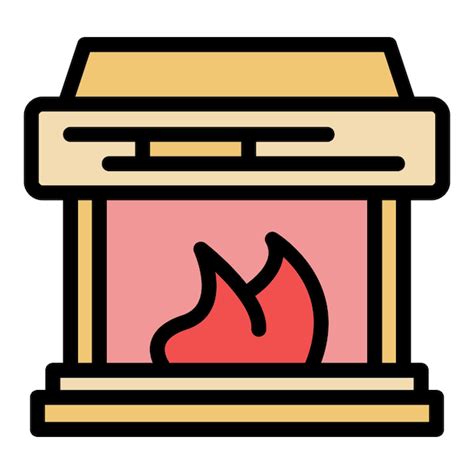 Premium Vector Heating Furnace Icon Outline Vector Fire Burning Industrial Wood Color Flat