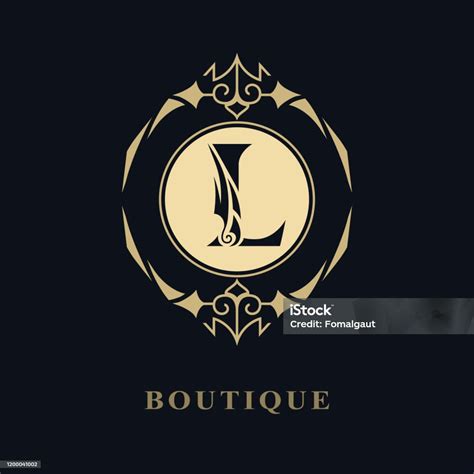 우아한 캐피탈 레터 L 스타일리시 로얄 엠블럼이 새겨진 라운드 장식 크리에이티브 로고 책 디자인 브랜드 이름 명함 레스토랑 부티크 호텔에 대한 그려진 고급 모노그램 벡터