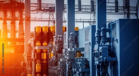 High Voltage Electric Substation With Transformers Electrical Short Circuit An Electrical