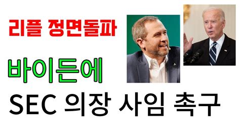 리플 Xrp 리플 정면돌파한다 바이든에 Sec 의장 사임 촉구 리플 리플코인 리플소송 리플전망 Xrp Xrpnews Sec Youtube