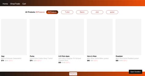 Ecommerce Codesandbox