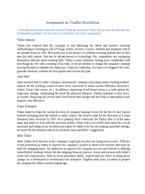 Assignment On Conflict Resolution Final Submission Pdf Decision Making Cloud Computing