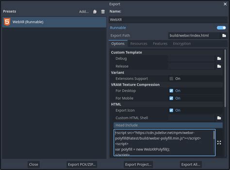 how to make a vr game for webxr with godot 4 snopek games