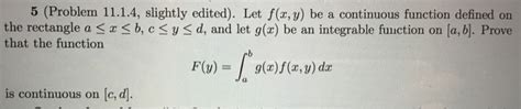 Solved Let Fx Y Be A Continuous Function Defined On The
