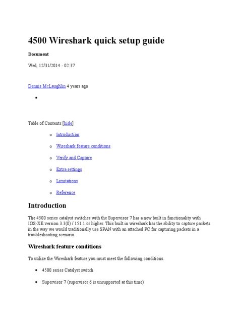 4500 wireshark quick setup guide pdf internet protocols network