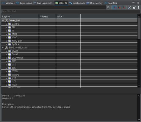 Solved Is It Possible To View Registers Of A Running Targ Stmicroelectronics Community
