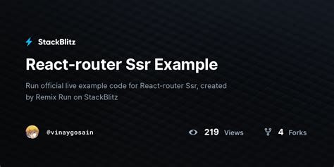 React Router Ssr Example StackBlitz