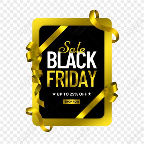 검은 금요일 황금 리본 일러스트 및 테두리 사각형 레이블상표배너 Png 일러스트 무료 다운로드 Lovepik
