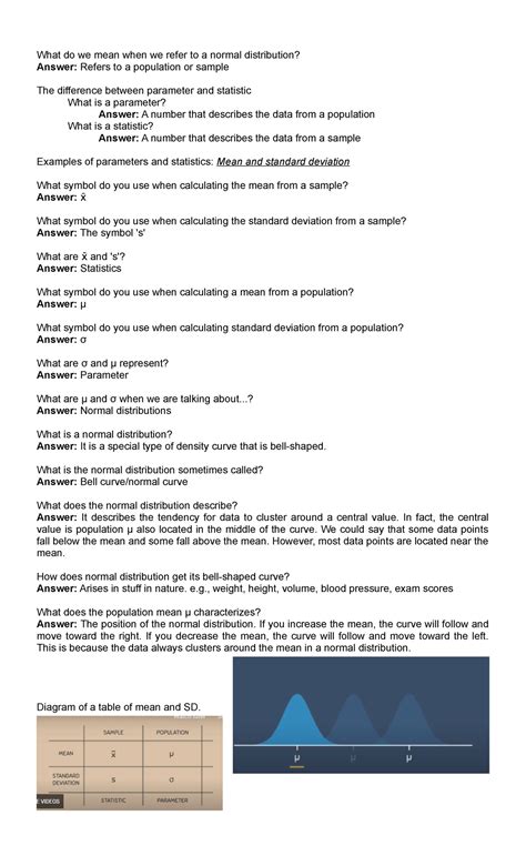 Normal Distribution Review Notes What Do We Mean When We Refer To A Normal Distribution