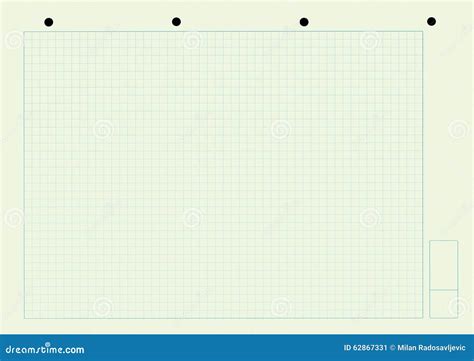 Notepad Paper With Square Pattern And Holes Stock Illustration