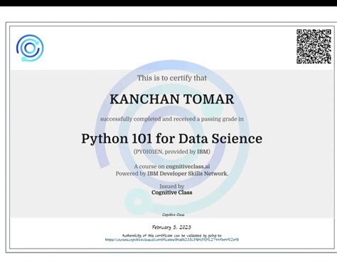 Python Datascience Ibm Cognitiveclass Learningjourney Certificate