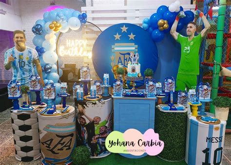 Argentina Cumpleaños De Messi Decoración De Fútbol Tarjetas De