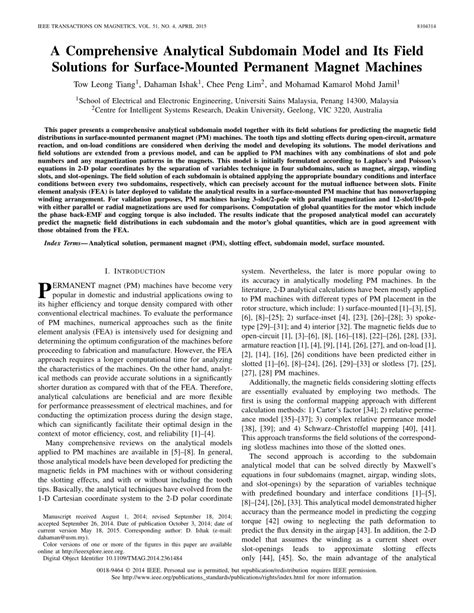 Pdf A Comprehensive Analytical Subdomain Model And Its Field