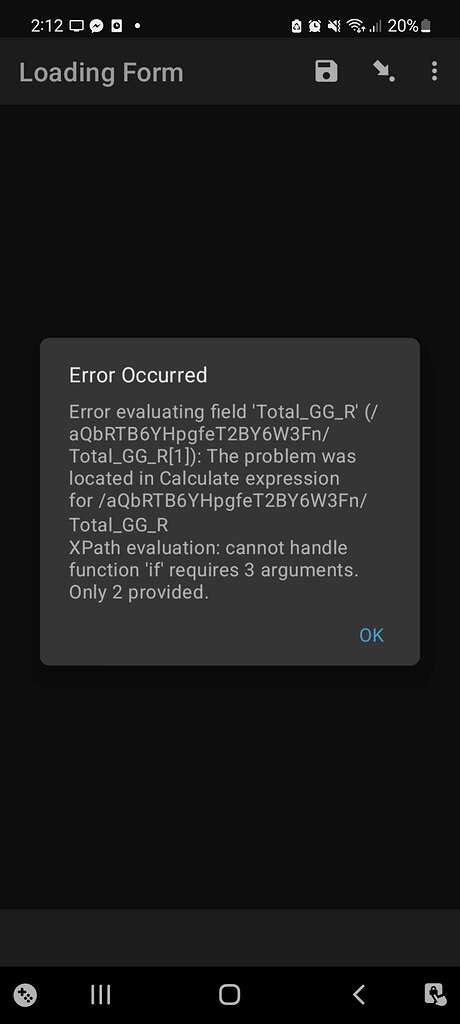 Error In The App When Loading The Form Data Collection Kobotoolbox