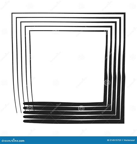 Concentric Square Element Square With Drawn Lines Vector Illustration Element Stock Vector