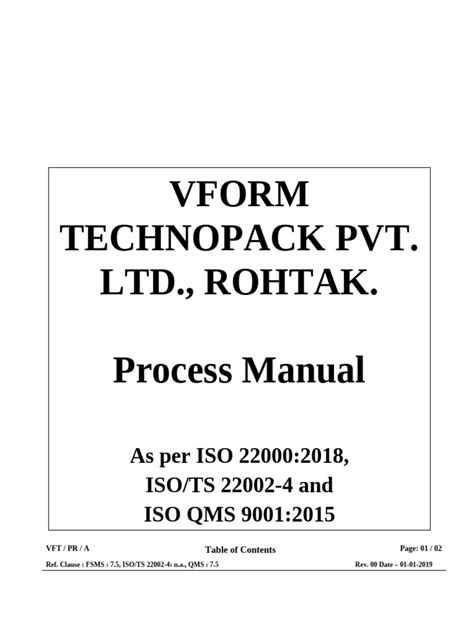 V Form Process Manual Pdf