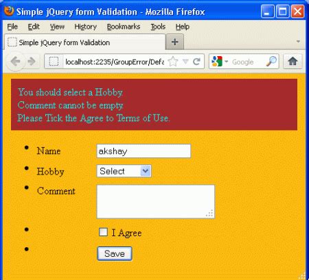 Required Field Validation Error In Group Using Jquery