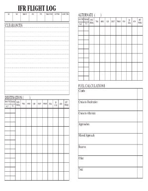 Fillable Online IFR Flight Log Dean International Fax Email Print