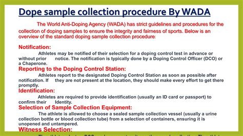 Dope Sample Collection Procedure By Wadapptx
