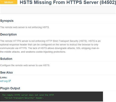 Security Hsts Missing Lansweeper Community 21120