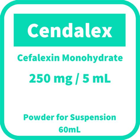 Cendalex Cefalexin Monohydrate 250mg 5ml Powder For Suspension 60ml Price In The Philippines