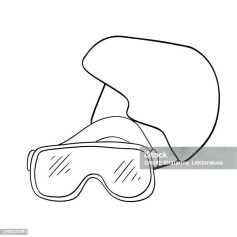 스키 및 스노보드 고글 선글라스 및 헬멧 익스트림 스노우 스포츠 보호 장비 벡터 그래픽 라인 일러스트레이션 구성 겨울 스포츠에 대한 스톡 벡터 아트 및 기타 이미지 Istock