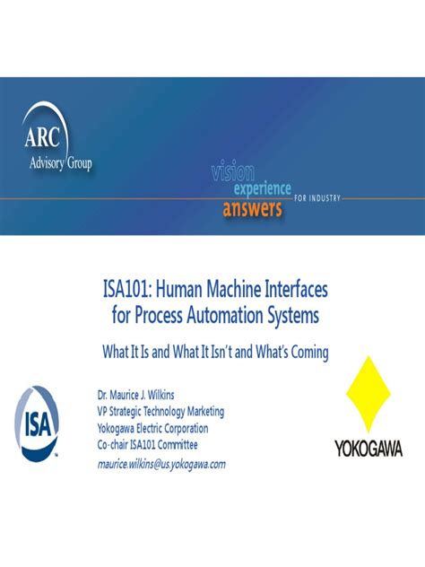 Isa101 Human Machine Interfaces For Process Automation Systems Pdf